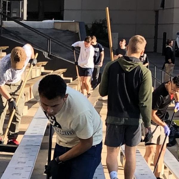 First Stadium clean-up for the 2021 Football Season | Army ROTC Golden ...