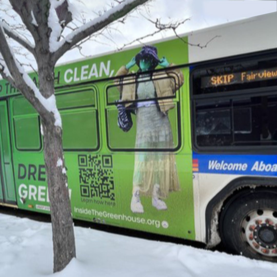 Students model their own green fashions on the sides of RTD buses ...