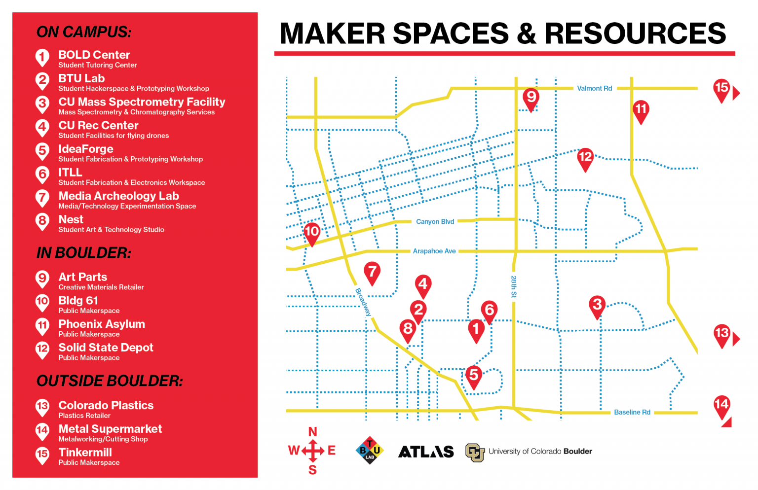 Makerspaces & Resources Map for Boulder, CO | The ATLAS Institute ...