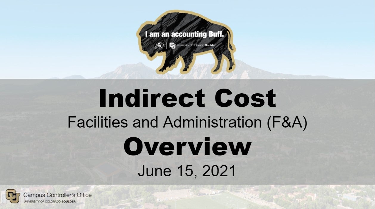 Join us at the Indirect Cost (F&A) Training | Campus Controller's Office | University of ...