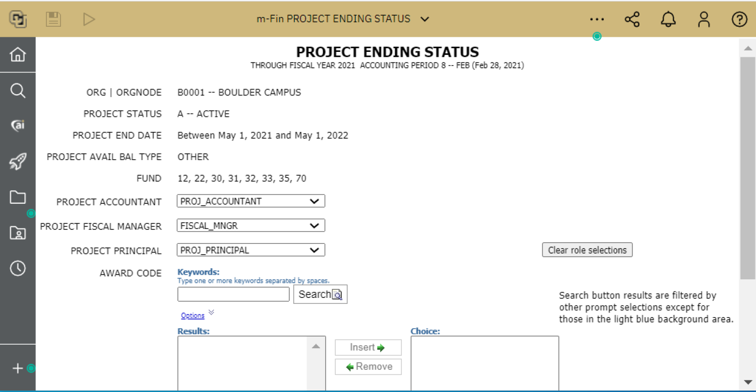 New m-Fin Report Lets Users See Project Ending Status | Campus ...