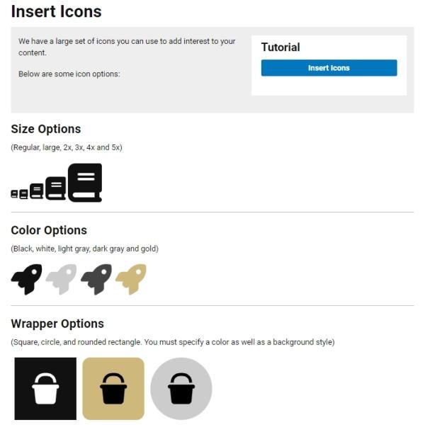 Insert Icons | Web Express Documentation | University of Colorado Boulder