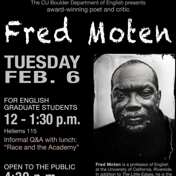 Fred Moten Talk & Reception | English | University of Colorado Boulder