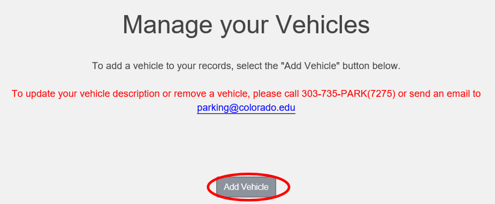 Steps to add a vehicle or update contact info | Parking and ...