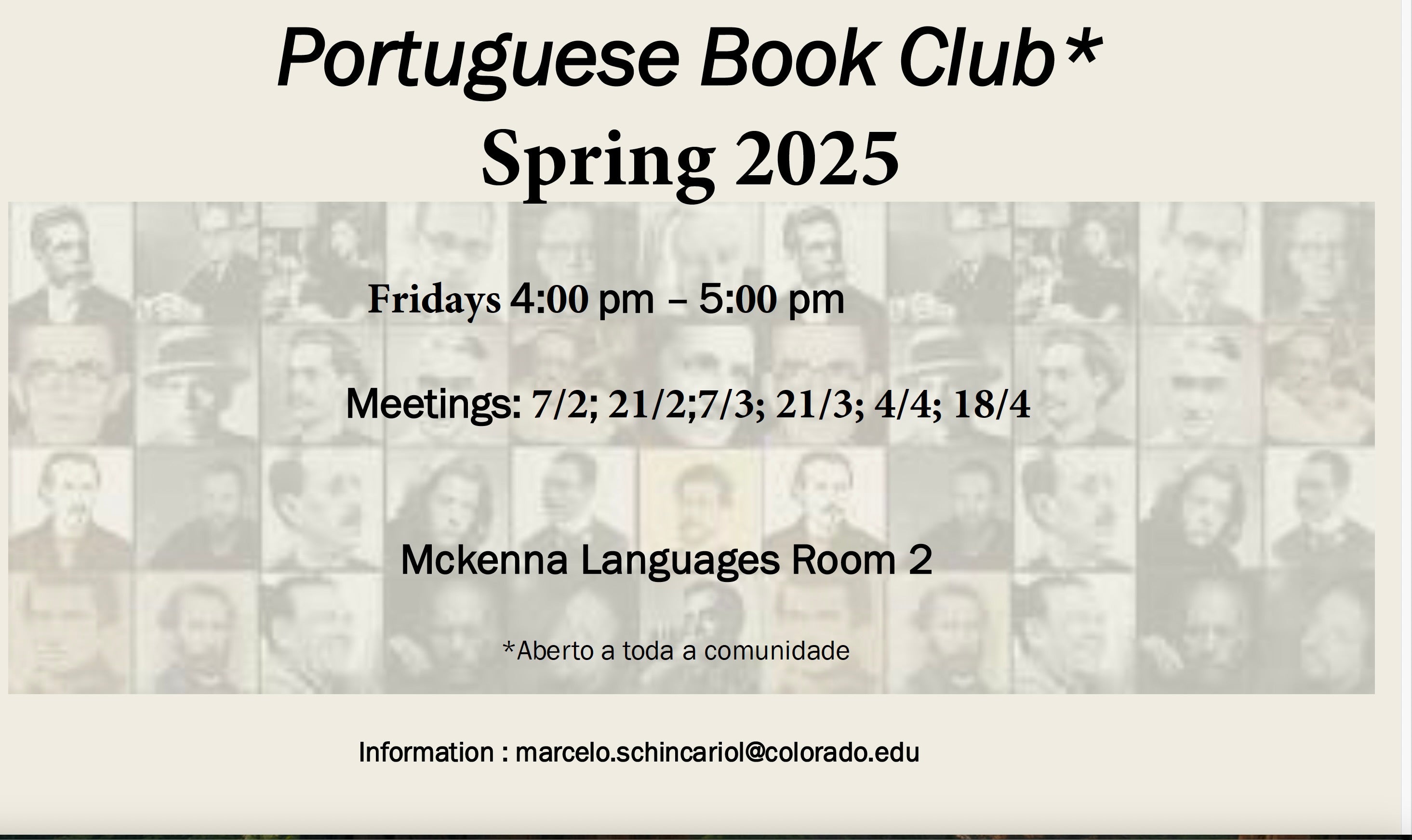 Portuguese Book Club Spring 2025 | Spanish and Portuguese | University ...