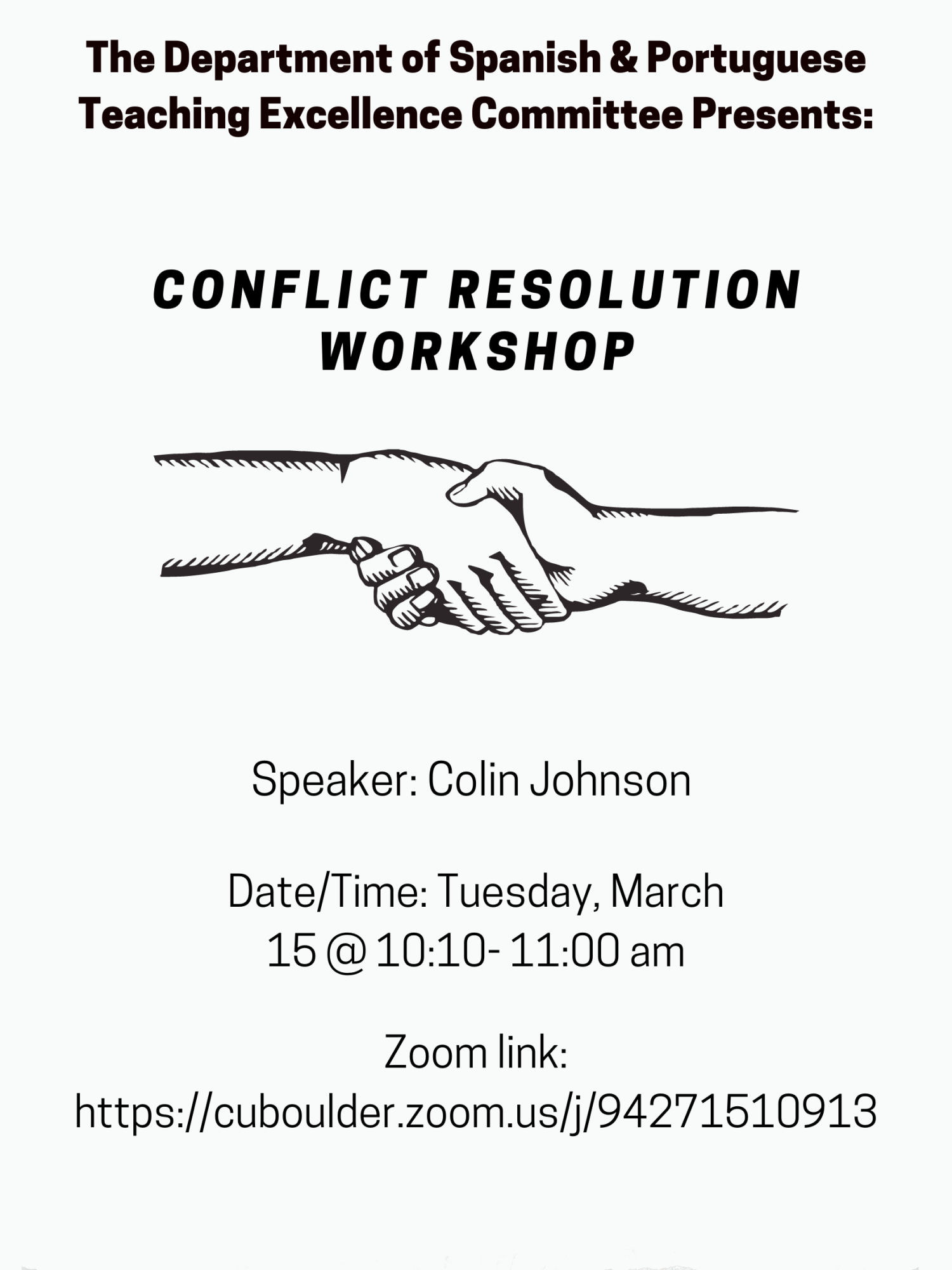 Conflict Resolution Flyer | Spanish and Portuguese | University of ...